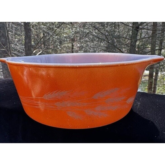 Pyrex | Kitchen | Autumn Harvest Burnt Orange Wheat Pyrex Casserole ...